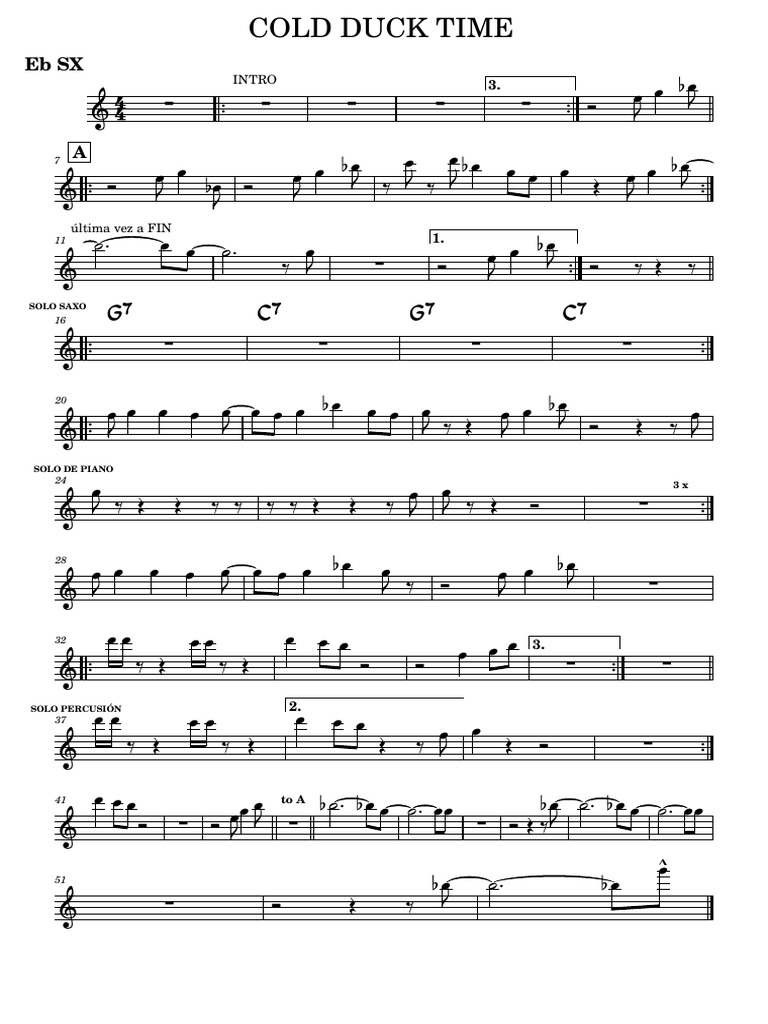 COLD DUCK TIME Eb Sax | PDF