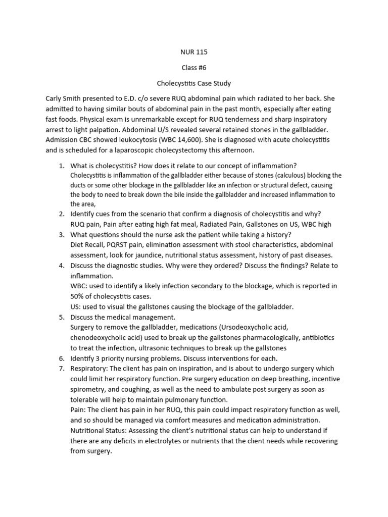 Cholecystitis | PDF | Gallbladder | Medical Specialties