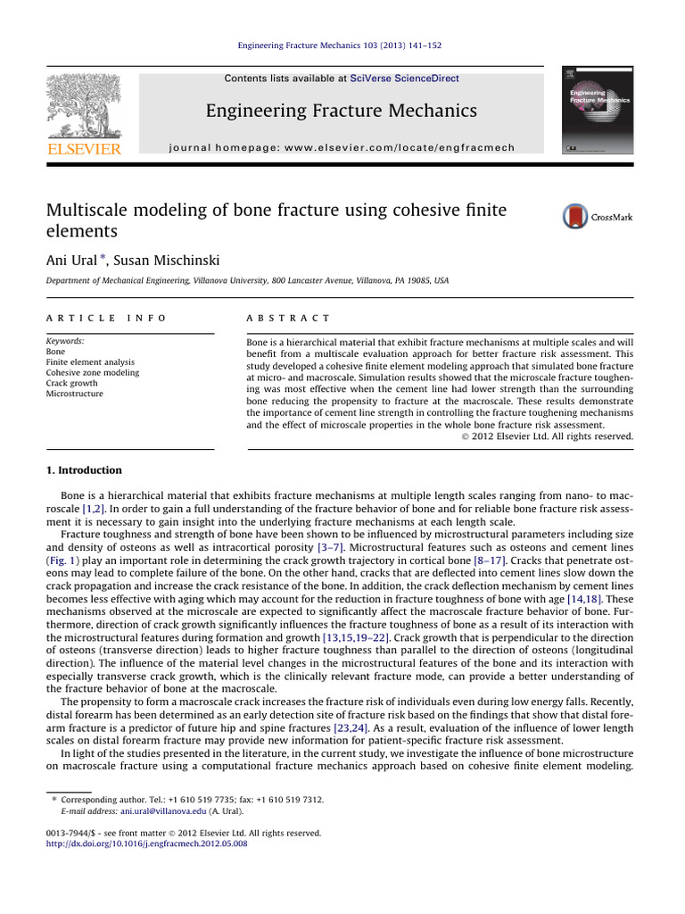 Ural (2013) - Multiscale Modeling of Bone Fracture Using Cohesive ... Ural (2013) - Multiscale Modeling of Bone Fracture Using Cohesive ...