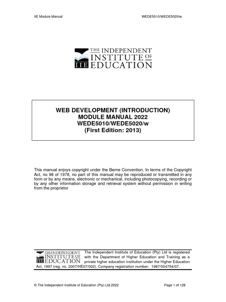 WEDE | PDF | Websites | Html Element