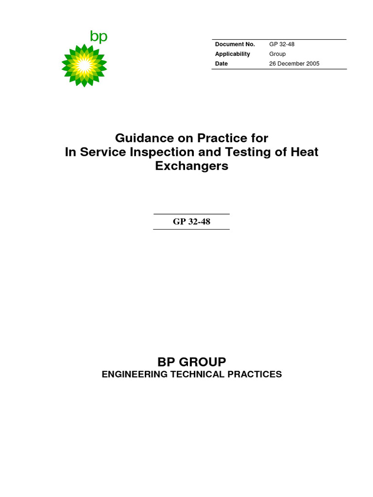 BP - GP 32-48-In Service Inspection and Testing of Heat Exchangers ...