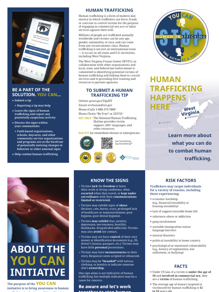 Human Trafficking Brochure From West Virginia Fusion Center and Gov ...