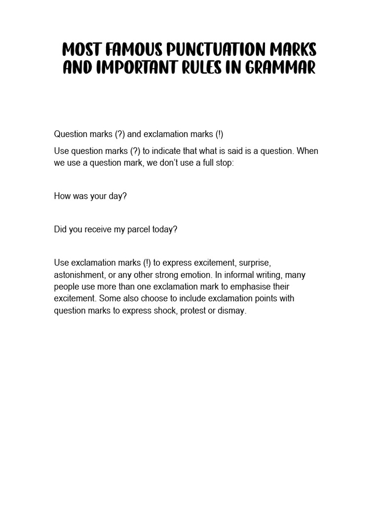 Essential Punctuation & Grammar Rules | PDF | Verb | English Language