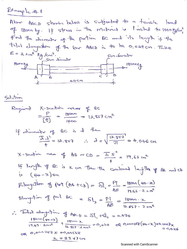 Direct and Shear Stress Examples | PDF