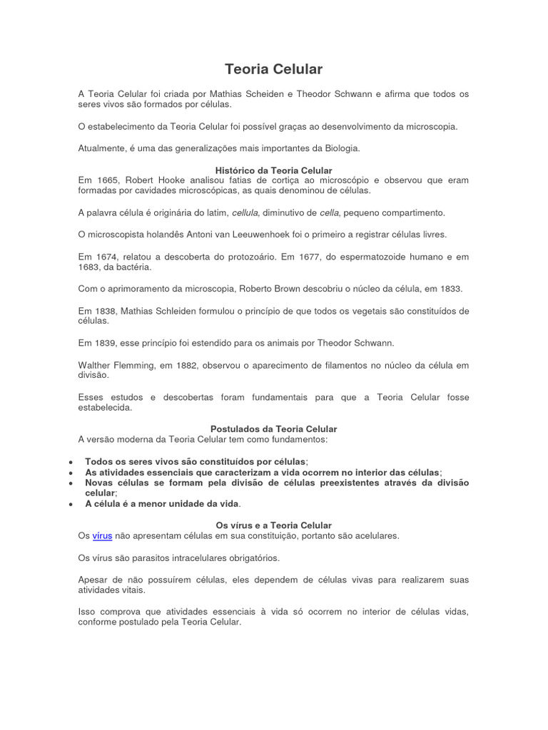 Teoria Celular | PDF