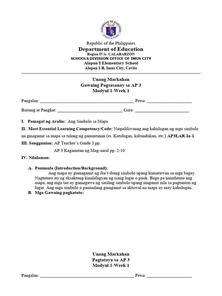 Ap3 Q1 Week 1 Las Melc 1 | PDF
