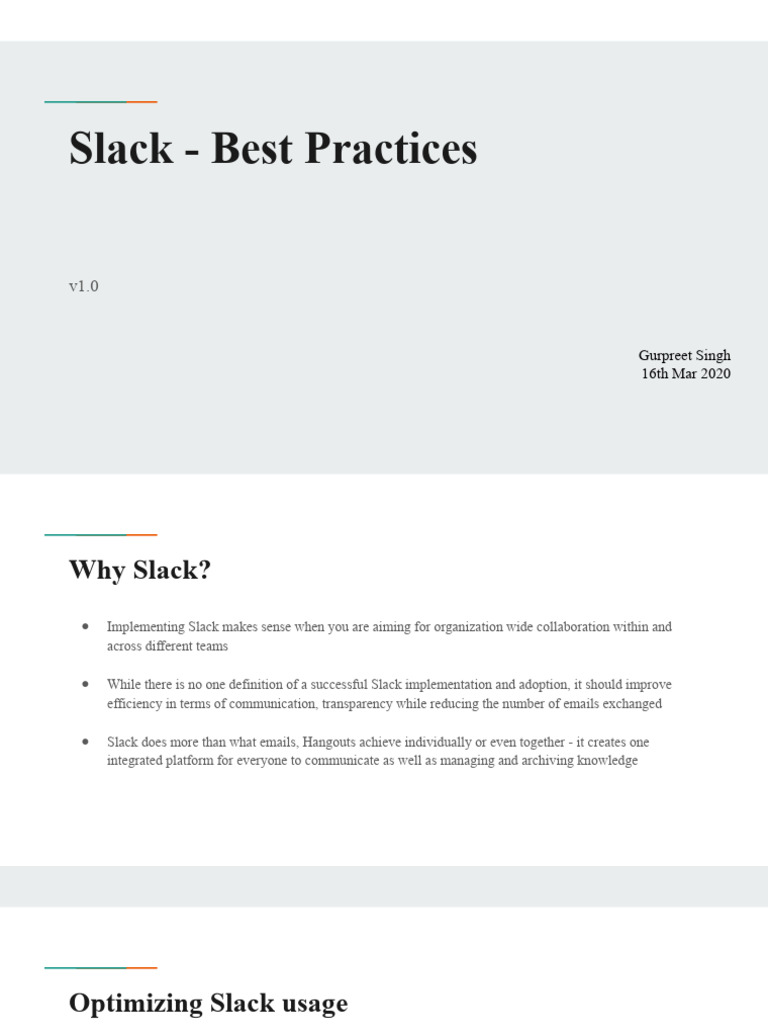 Slack - Best Practices | PDF | Computing | Software