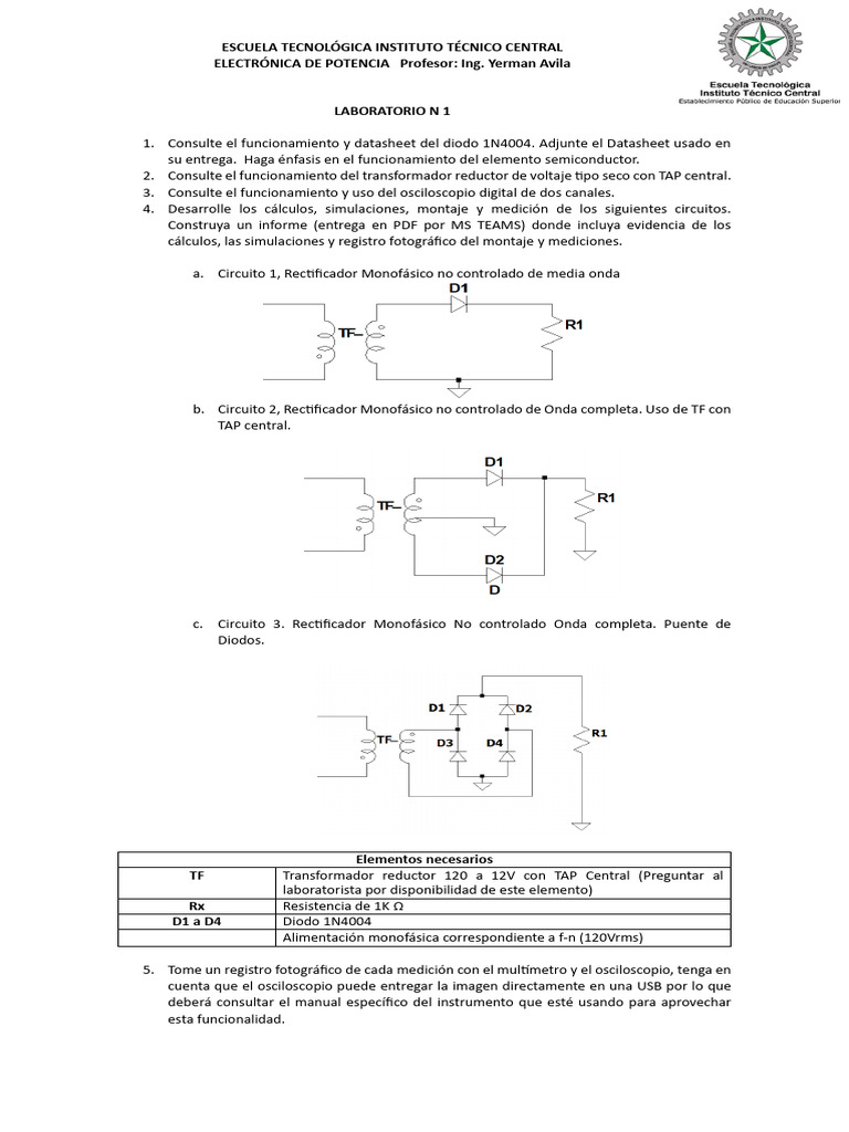 LABORATORIO N 1 E Potencia | PDF