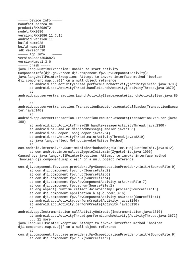 Realme RMX2086T2 Crash Report Analysis | PDF | Java (Programming Language) | Android (Operating ...