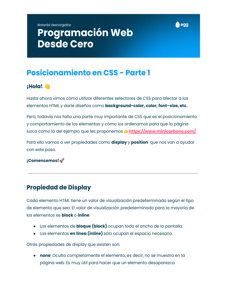 05 - Posicionamiento en CSS - Parte 1 | PDF | Informática | Ingeniería ...