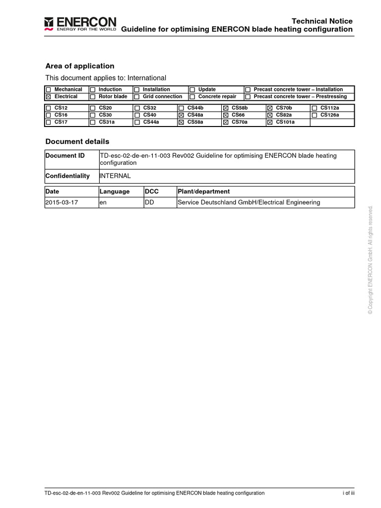 TD-esc-02-De-En-11-003 Rev002 Guideline For Optimising ENERCON Blade ...