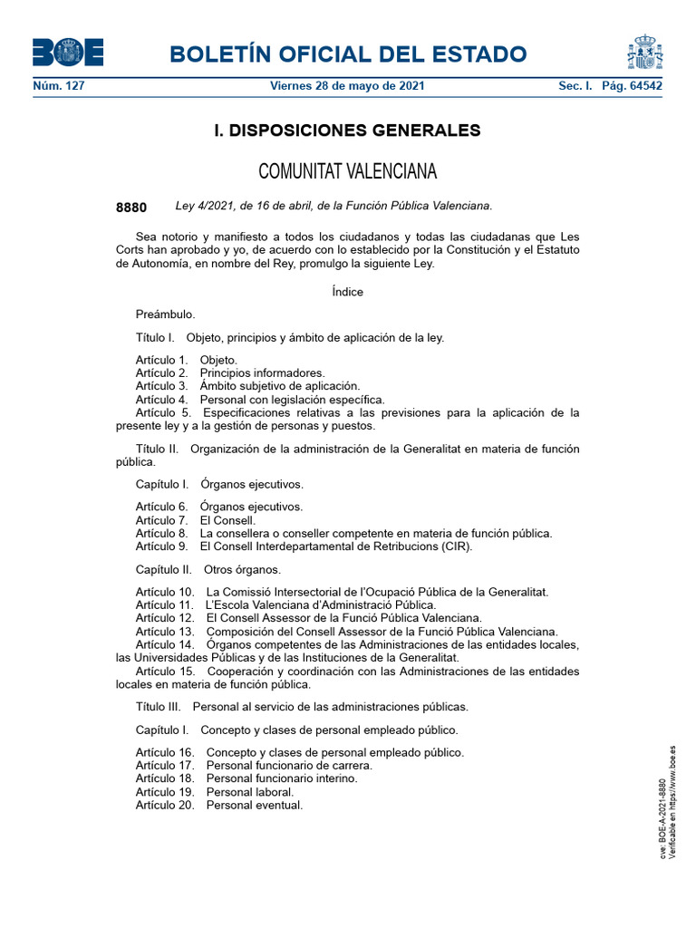 Ley 4-2021 16 Abril | PDF | Gestión de recursos humanos | Justicia