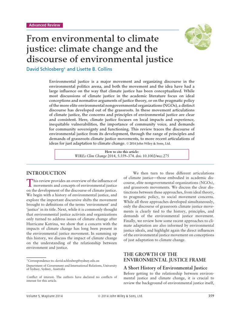 WIREs Climate Change - 2014 - Schlosberg - From Environmental To ...