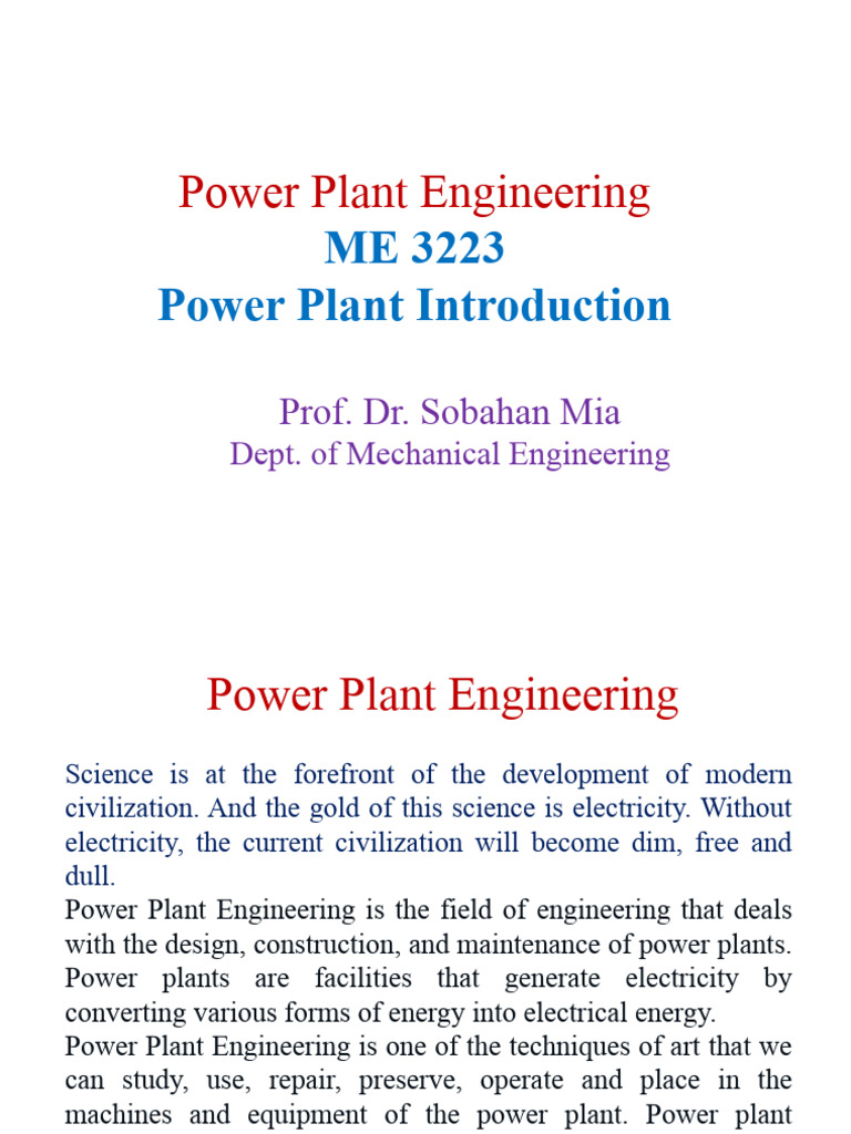 Power Plant Introduction | Download Free PDF | Power Station | Electricity Generation