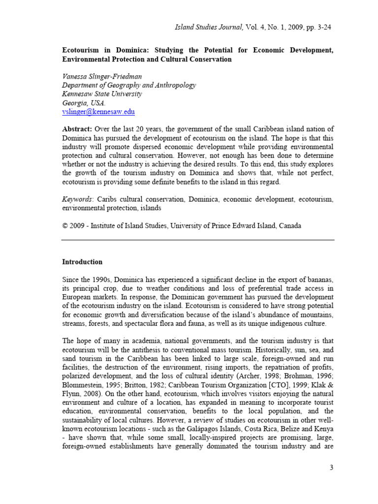 Ecotourism in Dominica Geography Case Study | PDF | Tourism | Employment