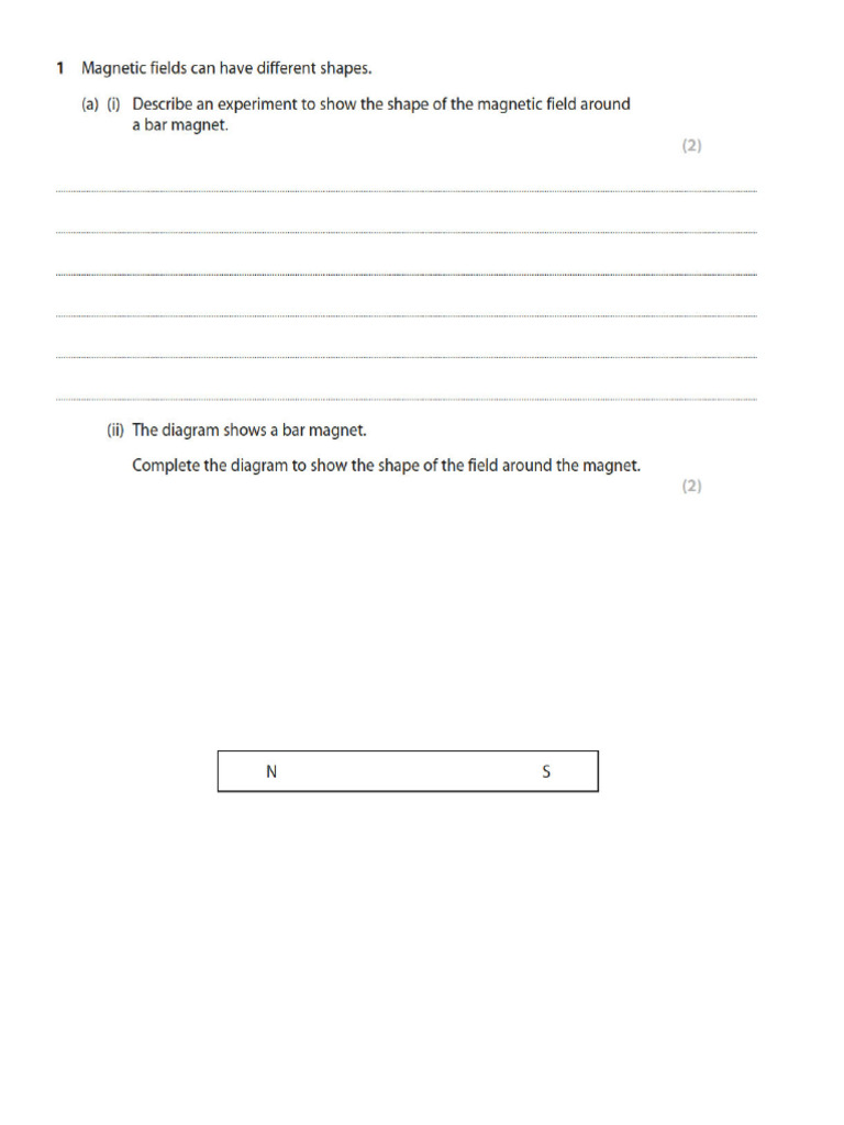 IGCSE Physics Magnetism Question Practice Paper | PDF