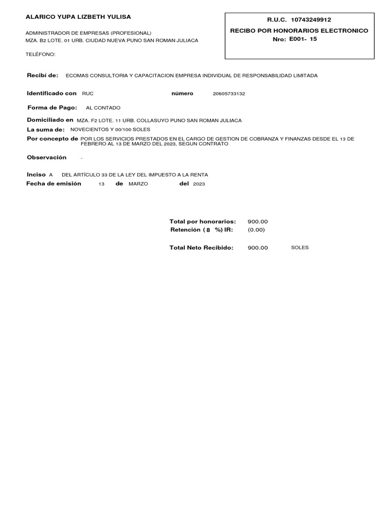 Recibos Por Honorrios | PDF | Economias | Business