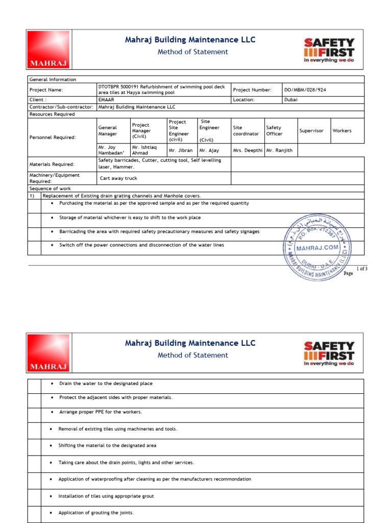 MOS (Replacement of Existing Drain Grating Channels and Manhole Covers ...