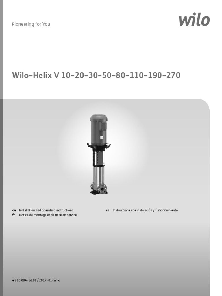 Wilo Helix V Installation Manual | PDF | Pump | Valve