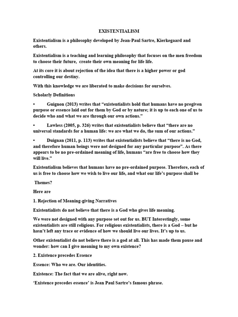 Existentialism | PDF | Existentialism | Philosophical Theories