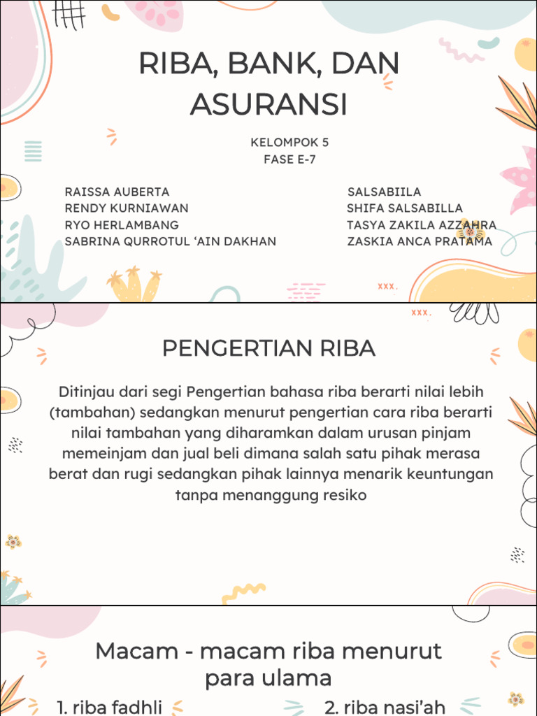 Pengertian Riba, Bank, dan Asuransi | PDF