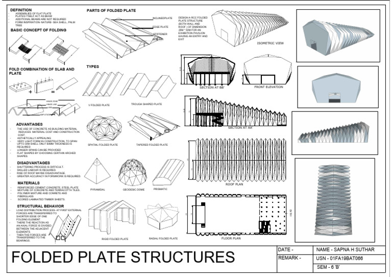FOLDED PLATE-fINAL | PDF | Concrete | Building Engineering