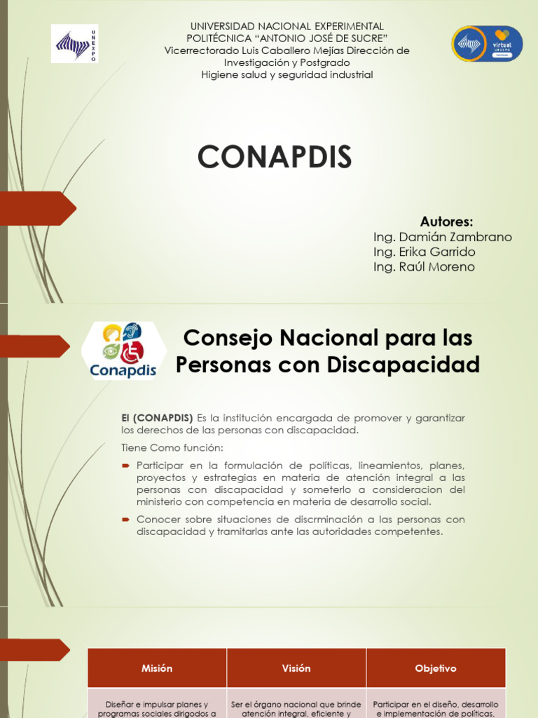 CONAPDIS Presentación | PDF | Invalidez | Multa (pena)