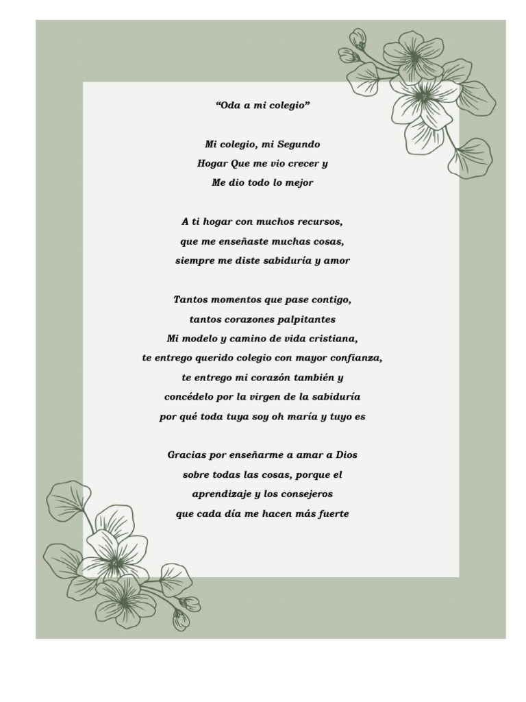 Oda A Mi Colegio | PDF