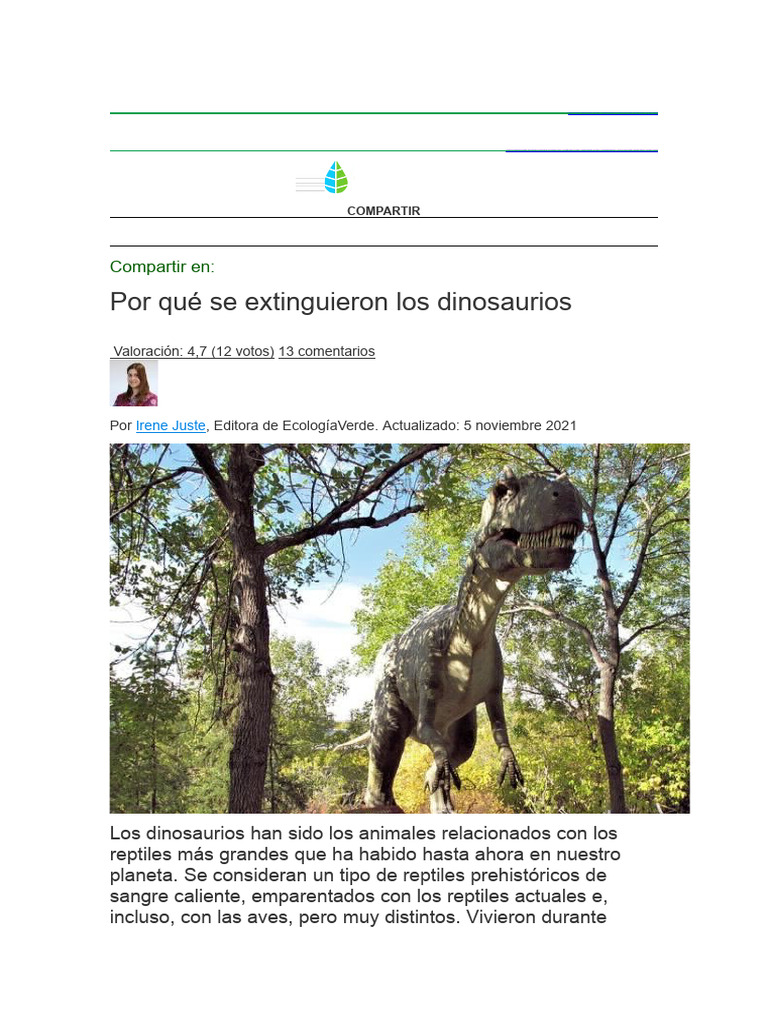 Dino | PDF | Dinosaurios | Tierra