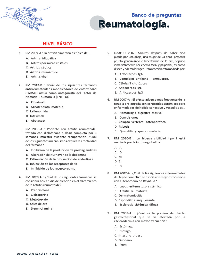 Banco QX Medic | PDF | Rodilla | Fibromialgia