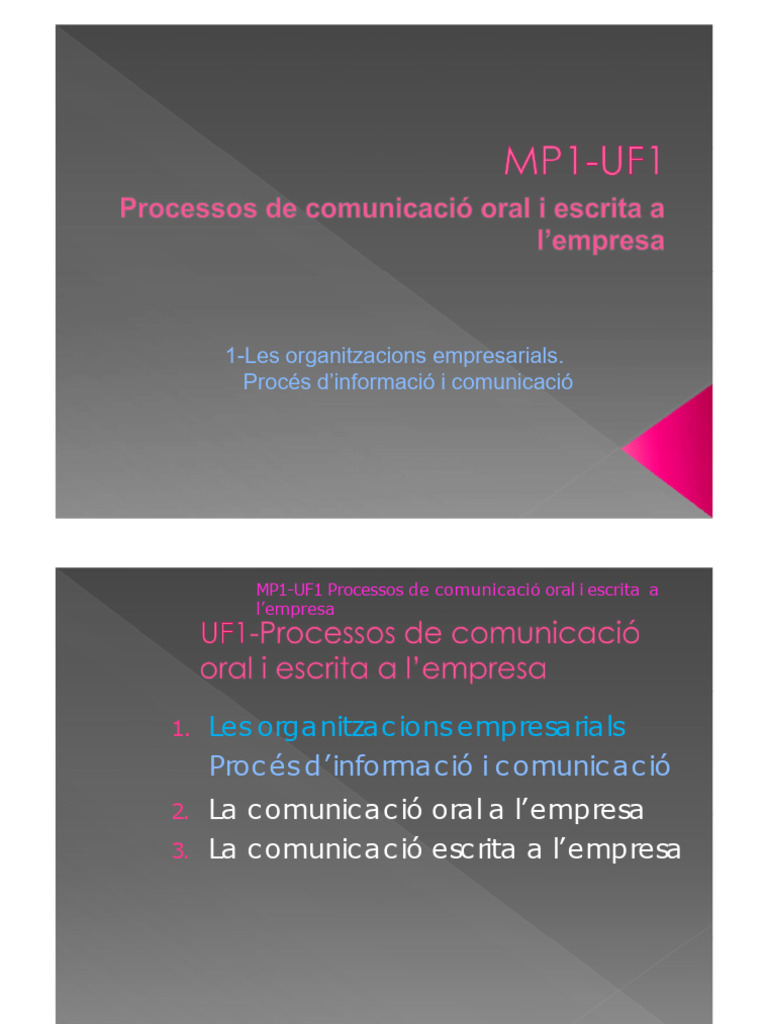MP01 UF1 Les Organitzacions Empresarials | PDF
