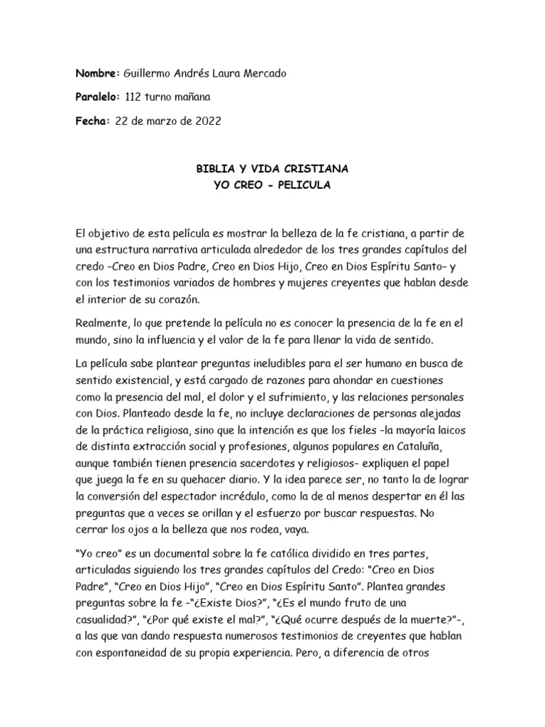 Yo Creo | PDF | Fe | Dios