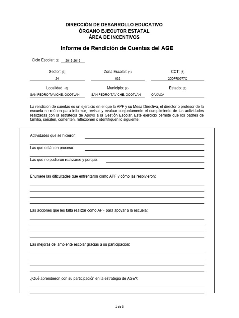 Informe de Rendición de Cuentas - 2015-2016 | PDF | Responsabilidad