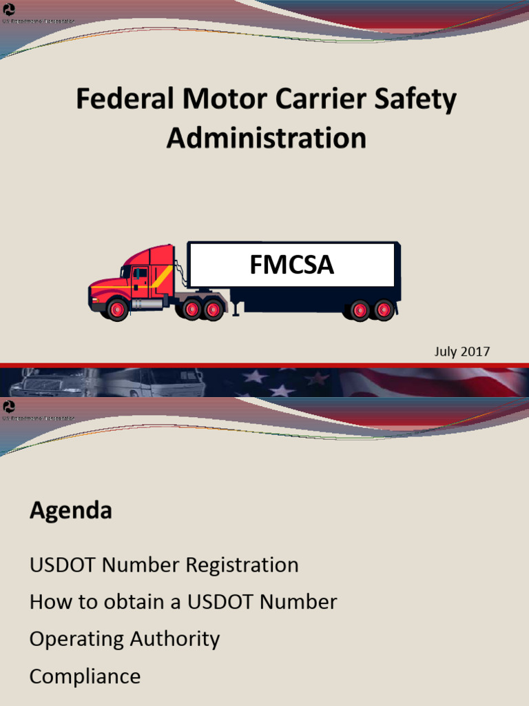 FMCSA USDOT Number Registration Guide | PDF | Transport