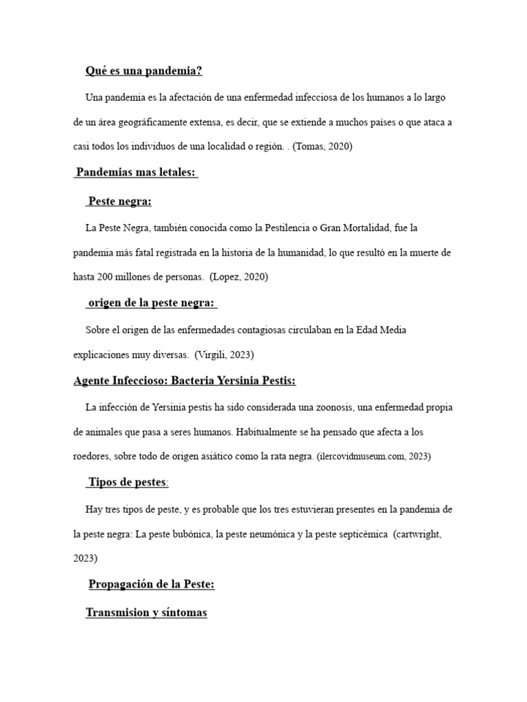 Peste Negra Investigación | PDF | Muerte negra | Pandemia