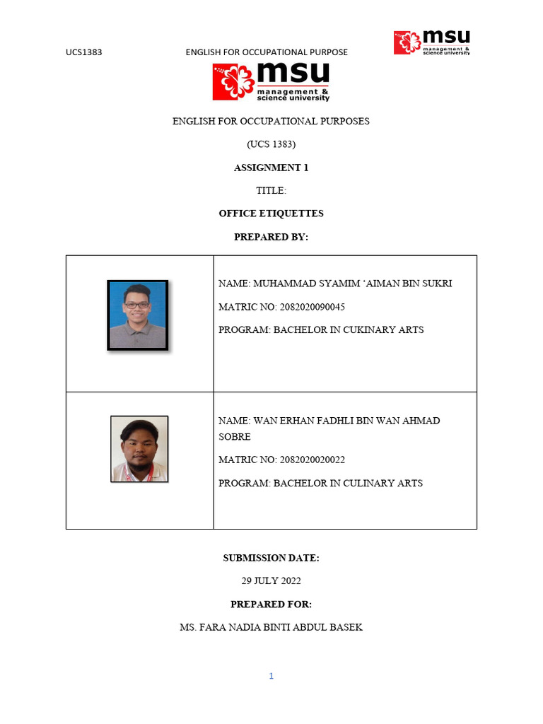 English For Occupational Purpose | PDF | Clothing | Employment
