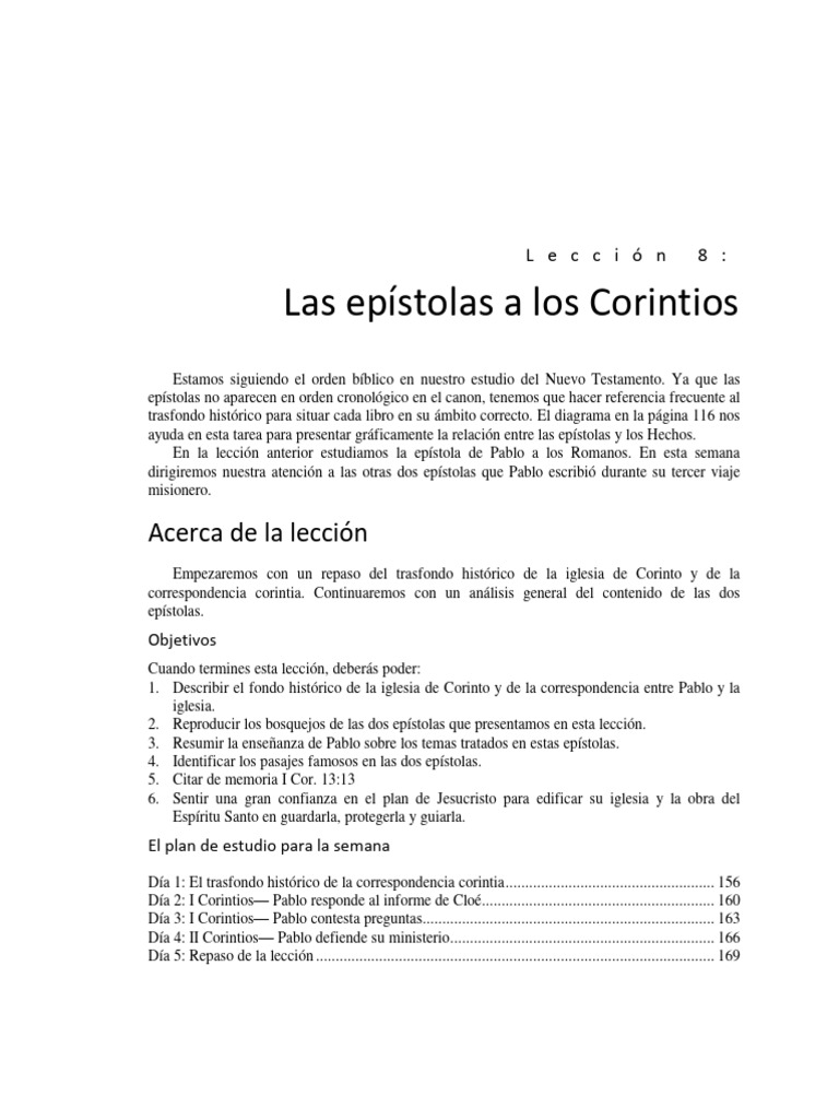 Estudio de las Epístolas a los Corintios | PDF | Pablo el apóstol | Primera epístola a los corintios