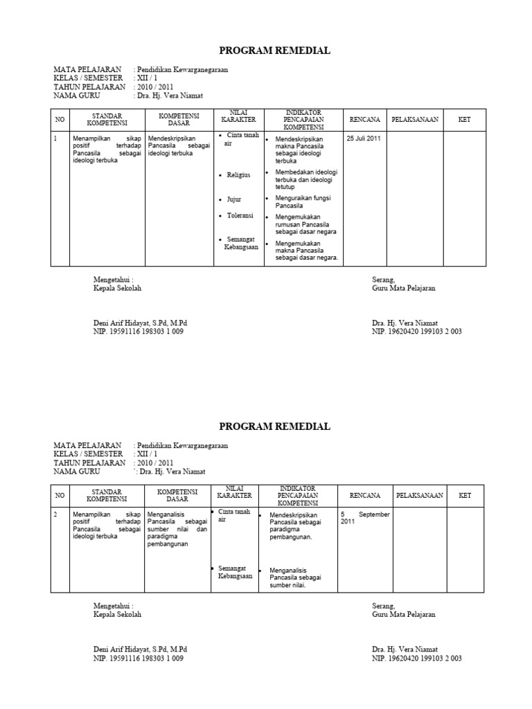 Program Remedial | PDF