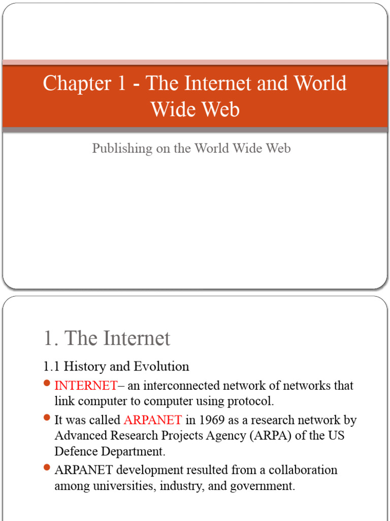 Chapter 1 - The Internet and World Wide Web | PDF | World Wide Web | Internet & Web