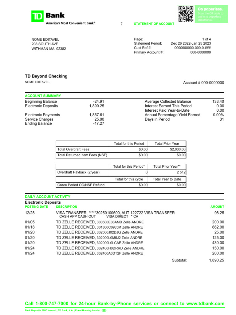 TdBank Editavel | PDF | Credit Card | Visa Inc.