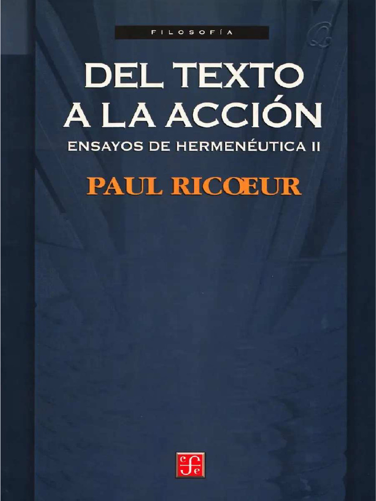 Ricoeur Paul Ensayos de Hermeneutica | PDF | Novelas | Hermenéutica