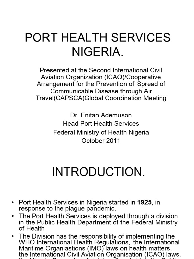 Port Health Services Nigeria | PDF | American Government | United ...