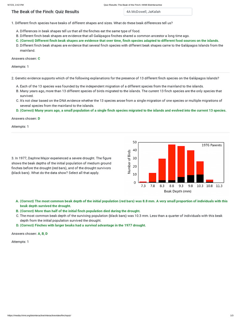The Origin of Species, The Beak of The Finch | PDF | Species ...