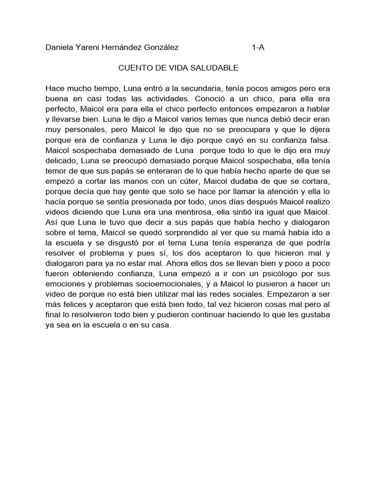 Cuento Vida Saludable | PDF