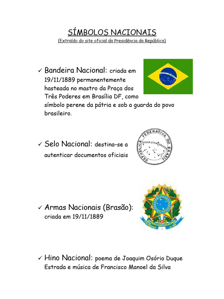 24-Símbolos Nacionais | Descargar gratis PDF | Símbolos nacionais | Brasil