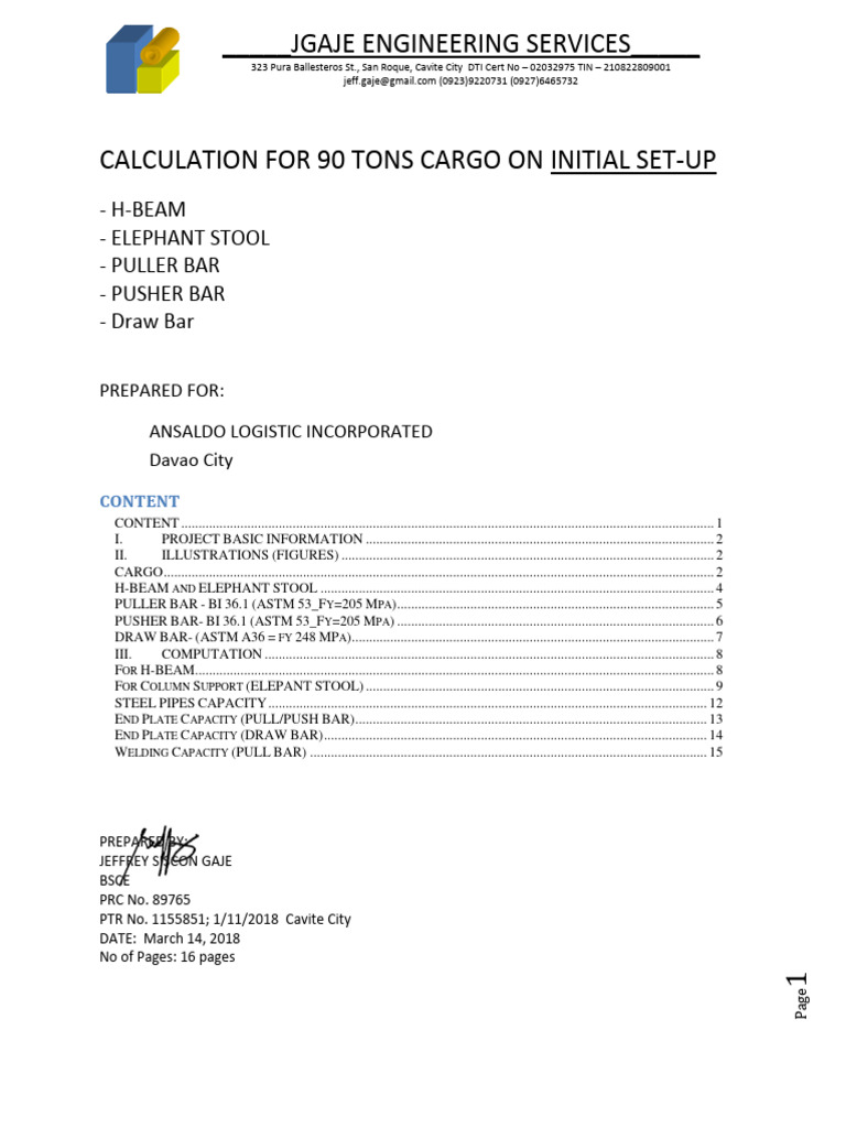 01-Consolidated - 90 Ton Cargo - Beam Stool Pullpushdrawbar - 2018mar14 ...