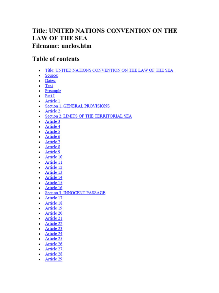 Unclos 1982 | PDF | Territorial Waters | Oceans