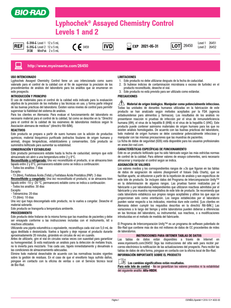 Inserto Biorad | PDF | Laboratorios | Virus