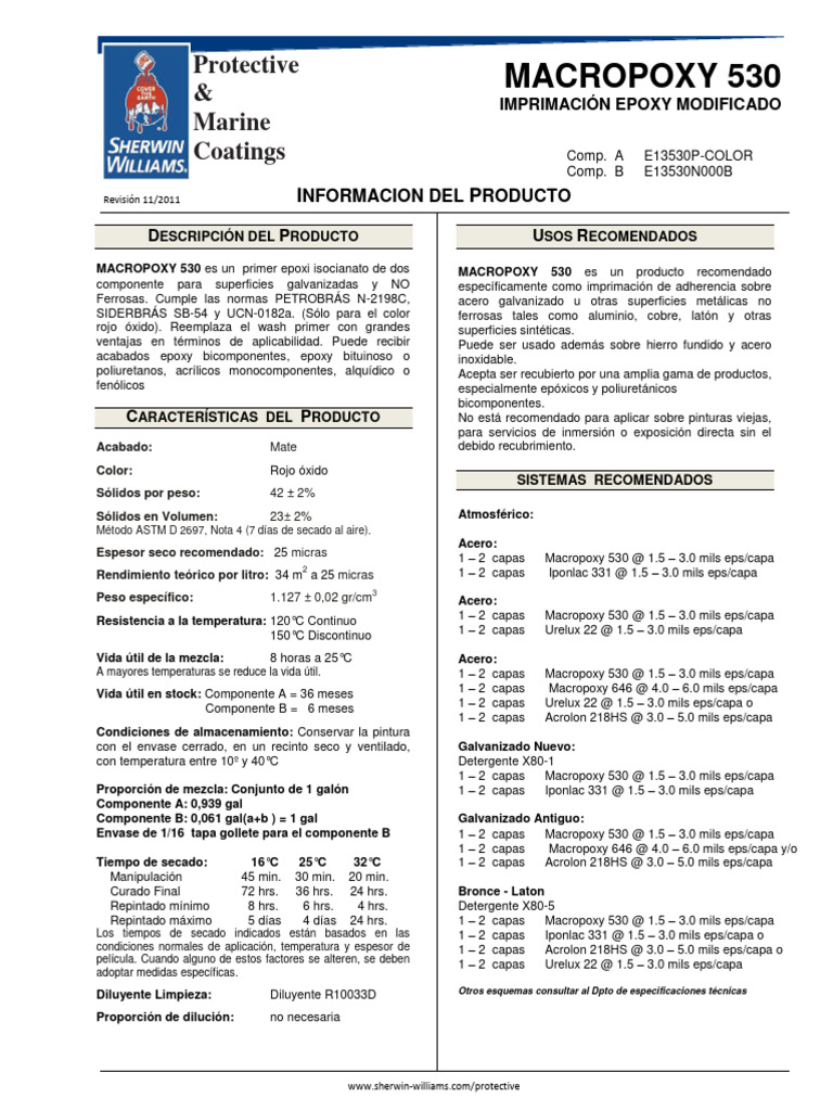 Macropoxy SP530 | PDF | Epoxy | Acero