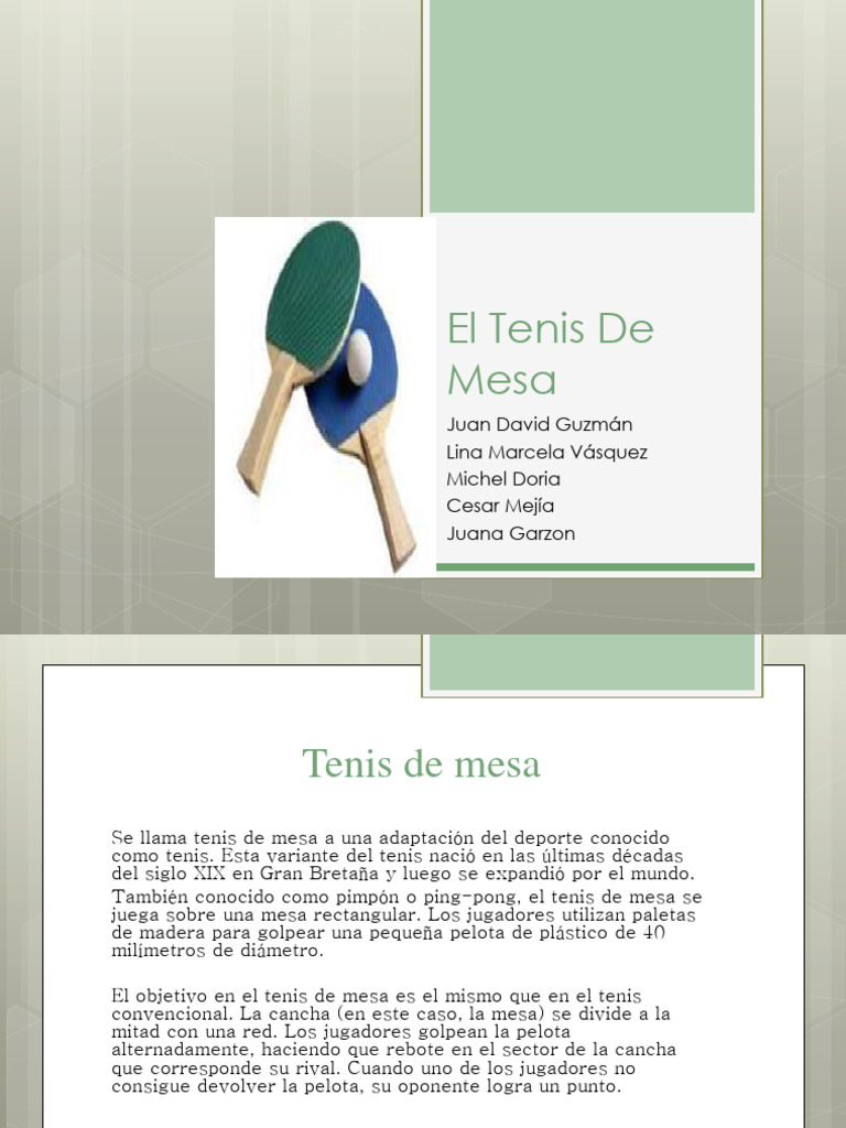 Tenis de Mesa | PDF | Tenis de mesa
